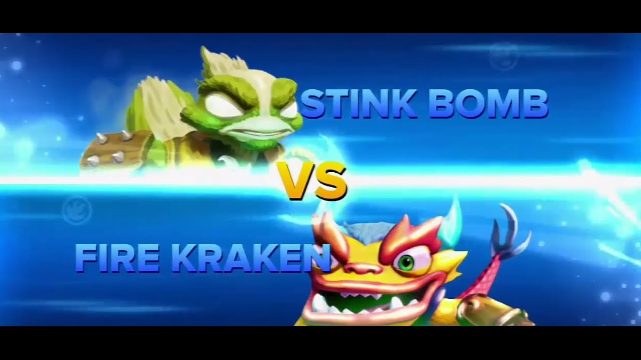 Skylanders Swap Force Battle Arena - Stink Bomb VS Fire Kraken - YouTube