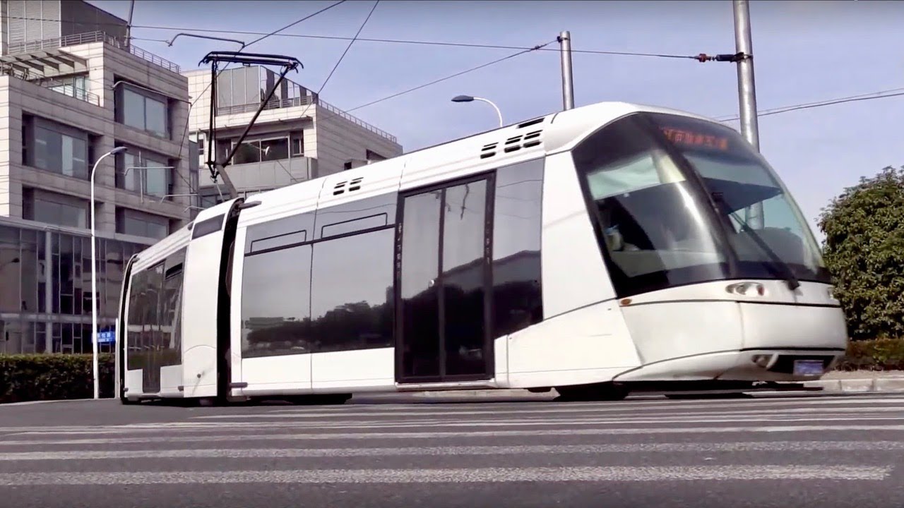 Shanghai Translohr Tram, Guided Bus - YouTube