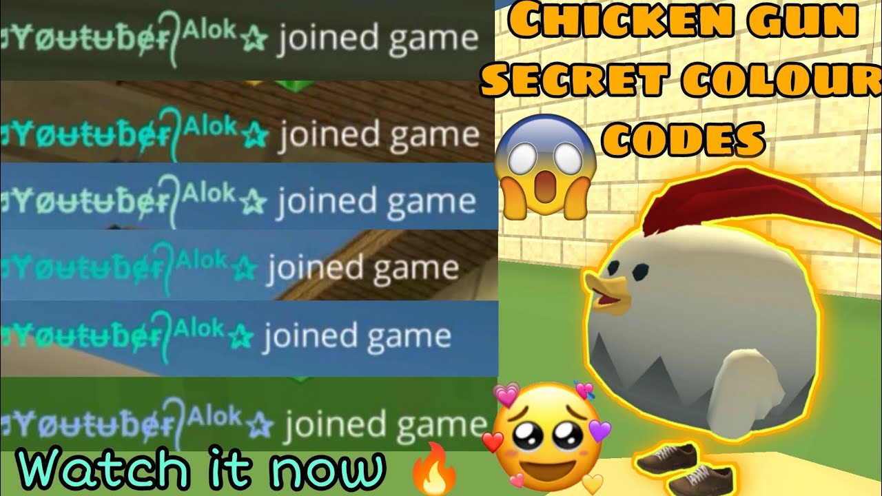Secret rare colour codes for chicken gun stylish names😀|| comon loot it ...