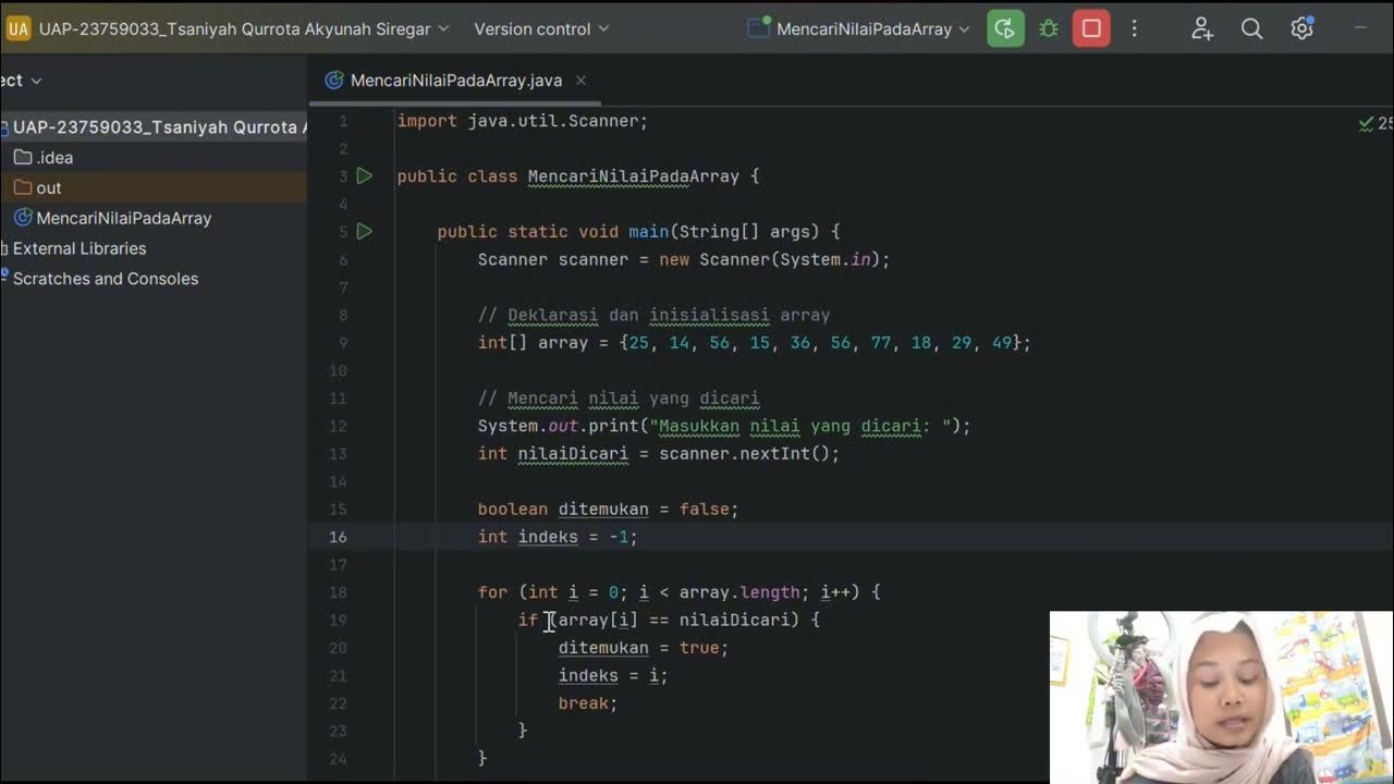 UAP PEMROGRAMAN DASAR MENCARI NILAI INDEKS PADA ARRAY - YouTube