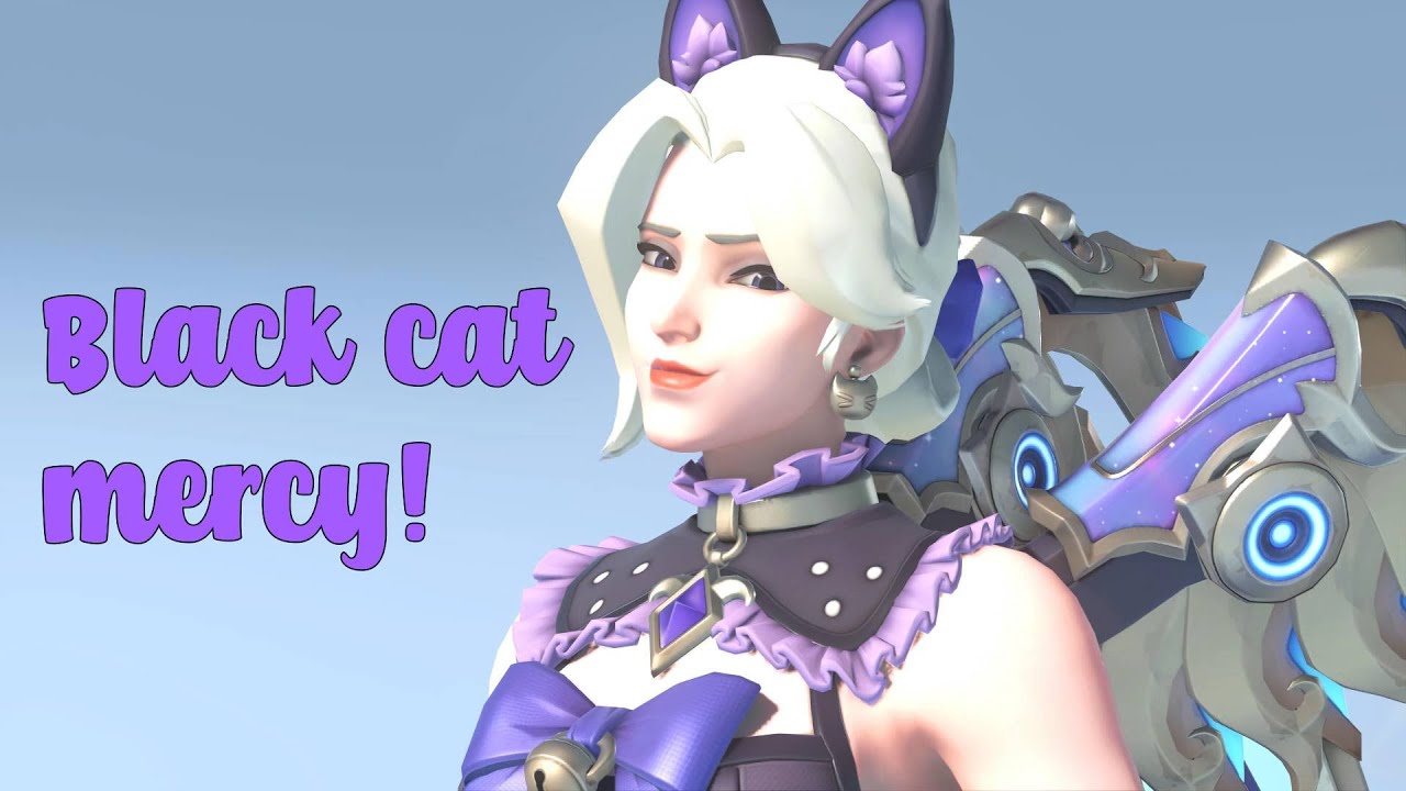 Black Cat Mercy Skin is Back! | Console Mercy overwatch 2 gameplay ...