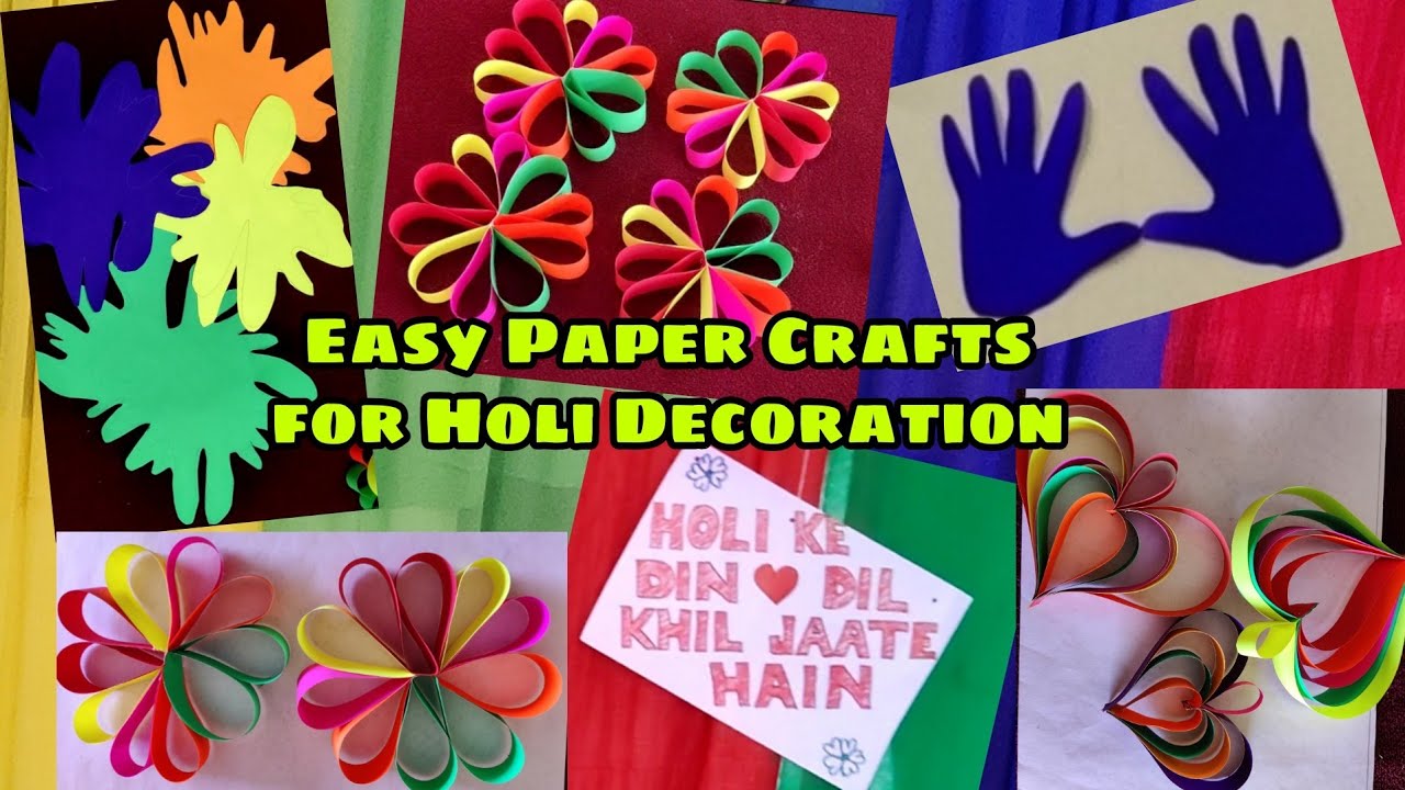 DIY Paper Crafts For Holi Decoration || Wall Hanging - YouTube