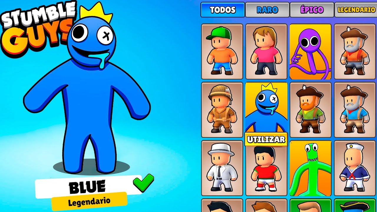 BLUE de RAINBOW FRIENDS en STUMBLE GUYS 😲 - YouTube
