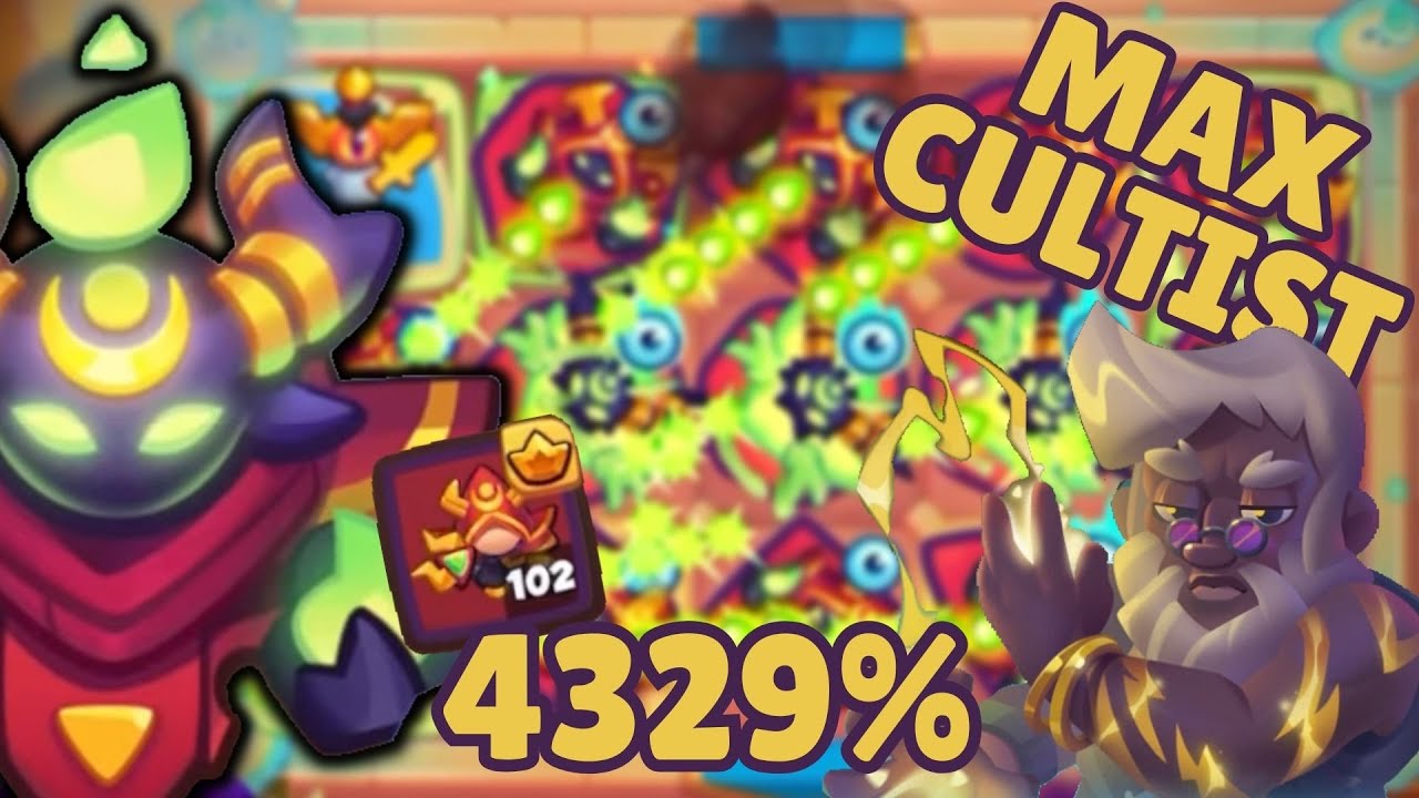 *102 Stacks* MAX Cultist 4,328% VS MAX Banshee 4,567% | Rush Royale ...