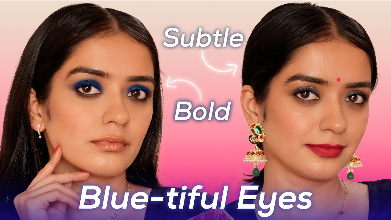 SUBTLE & BOLD Blue Eyes EASY Makeup Tutorial In Under 5 MINUTES! - YouTube