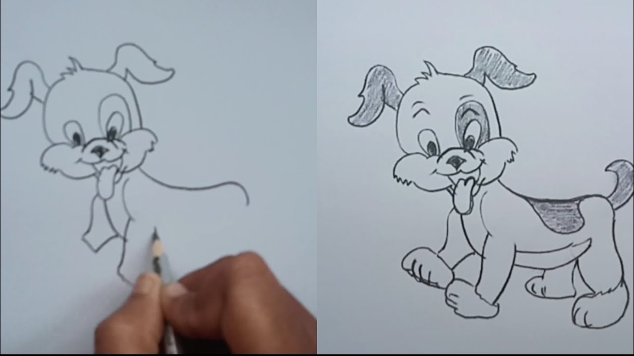Easy Cute Puppy Drawing || Puppy Drawing Tutorial For Beginners... step ...