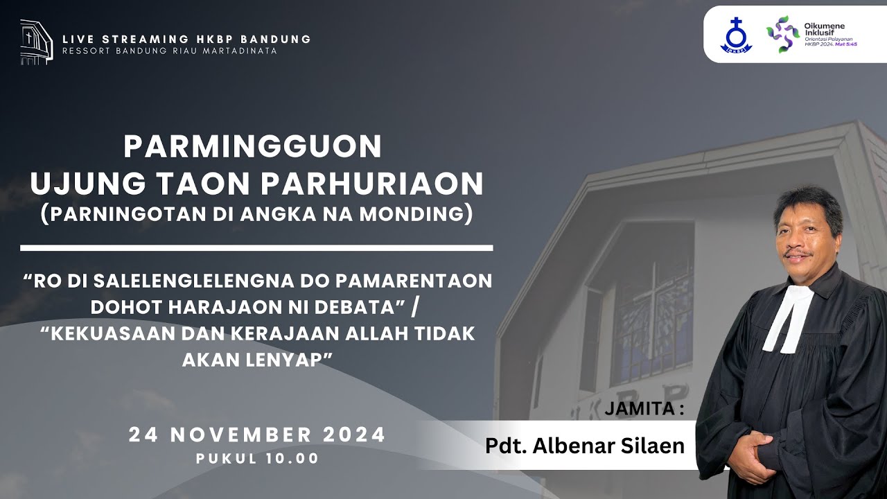🔴[LIVE] PARMINGGUON UJUNG TAON PARHURIAON - HKBP BANDUNG - YouTube