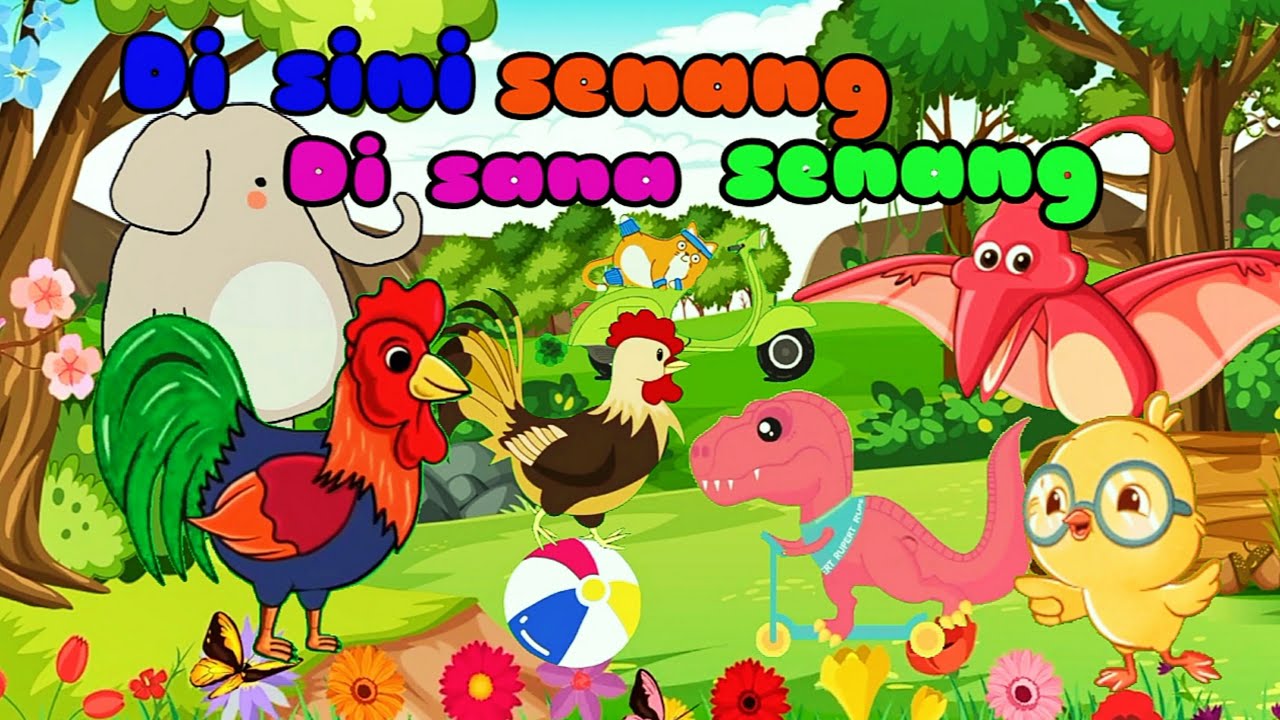 Disini Senang Disana Senang | Lirik dan Animasi | DUNIA KIDS CHANNEL ...