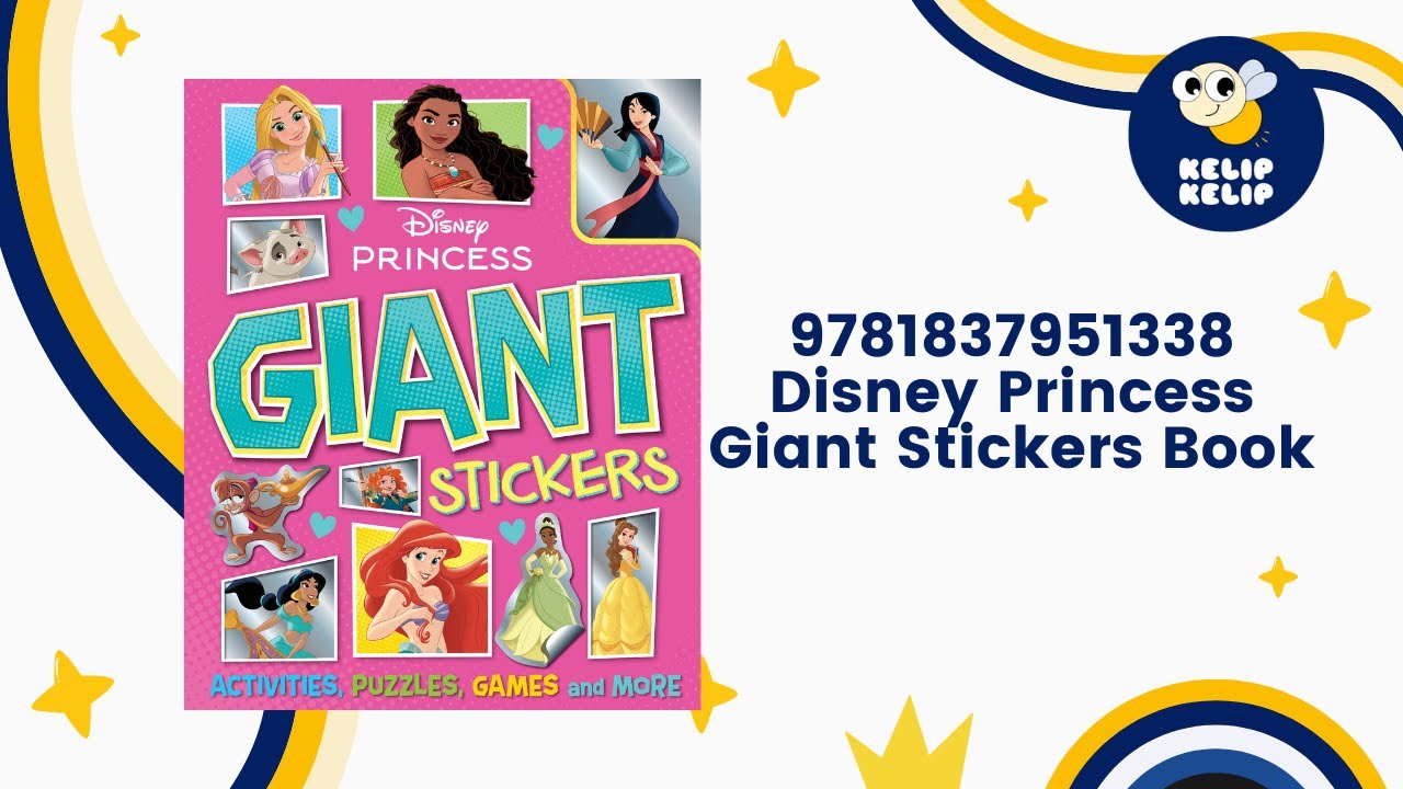 9781837951338 Disney Princess Giant Stickers Book - YouTube