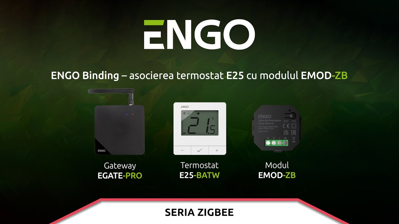 ENGO Binding - asocierea termostat E25 cu modulul EMOD-ZB - YouTube