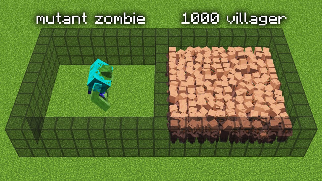 1 mutant zombie vs 1000 villagers - YouTube