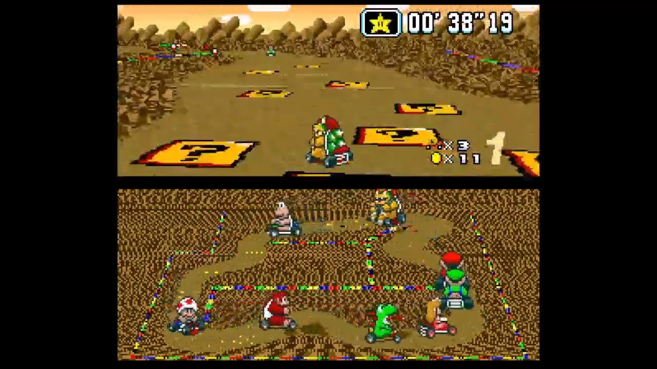 Super Mario Kart - Choco Island 1 50cc (Bowser) - YouTube