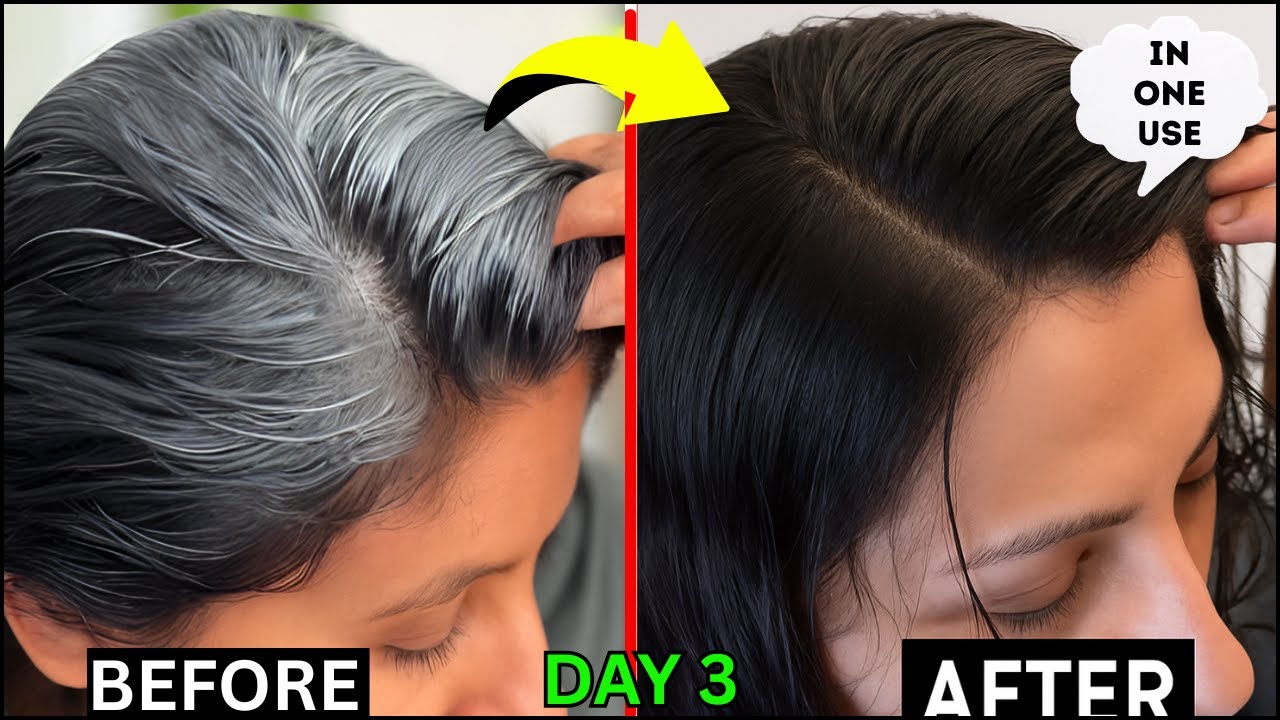 How I Turned My Grey Hair To Black Naturally | Permanent black hair ...