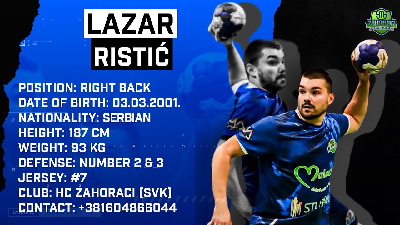Lazar Ristic | Right Back | HC Zahoraci | Highlights | Handball | CV ...