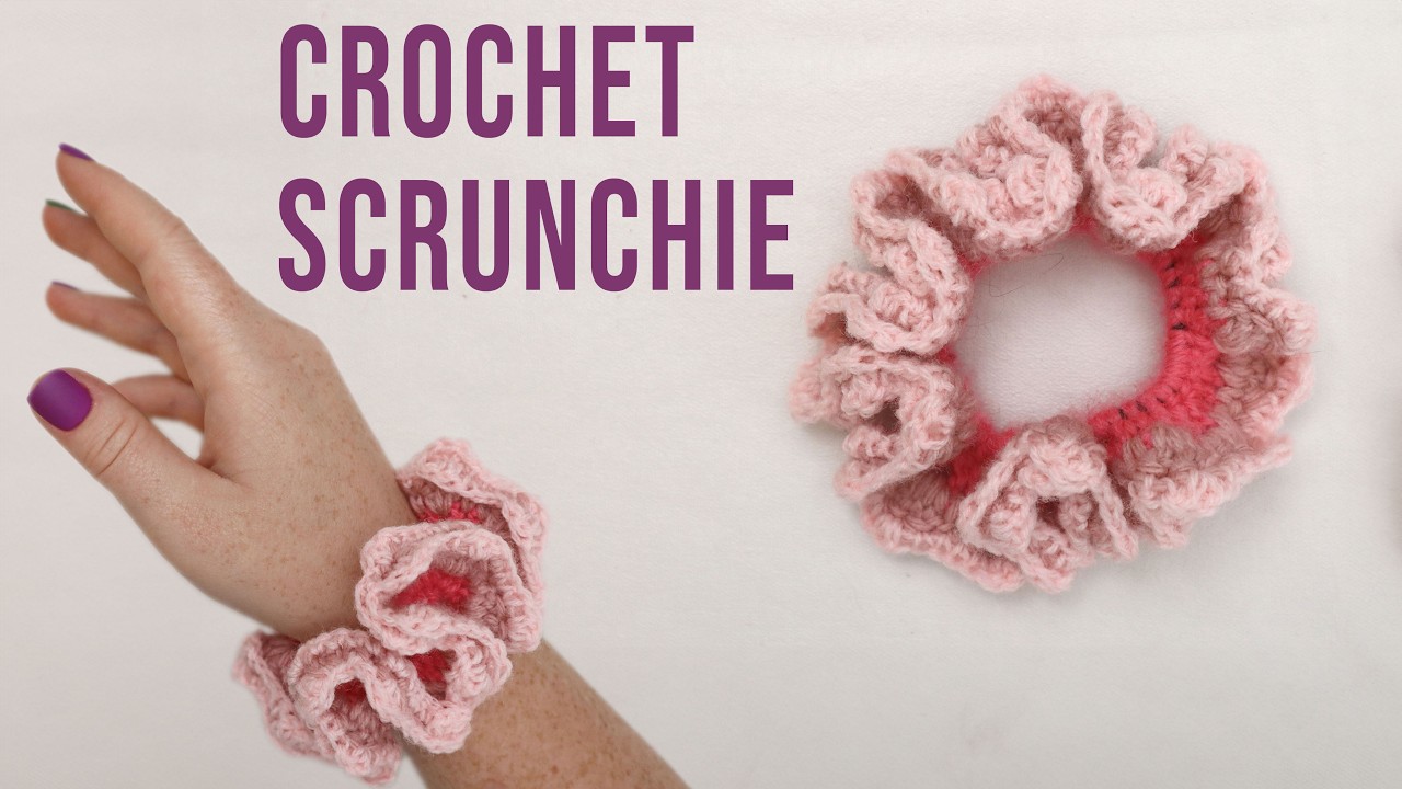 How to Crochet A Ruffled Scrunchie - Easy Crochet Tutorial - YouTube