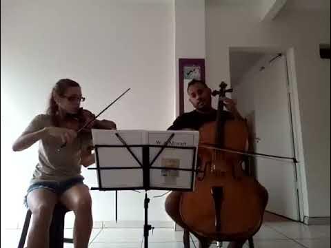 Mozart - 12 EASY DUETS for violin & cello. XII. Allegro (Bb-M) - YouTube