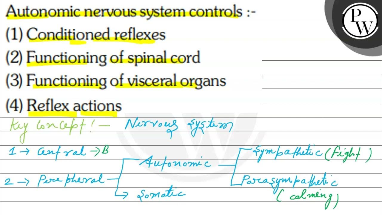 Autonomic nervous system controls :- (1) Conditioned reflexes (2) F ...