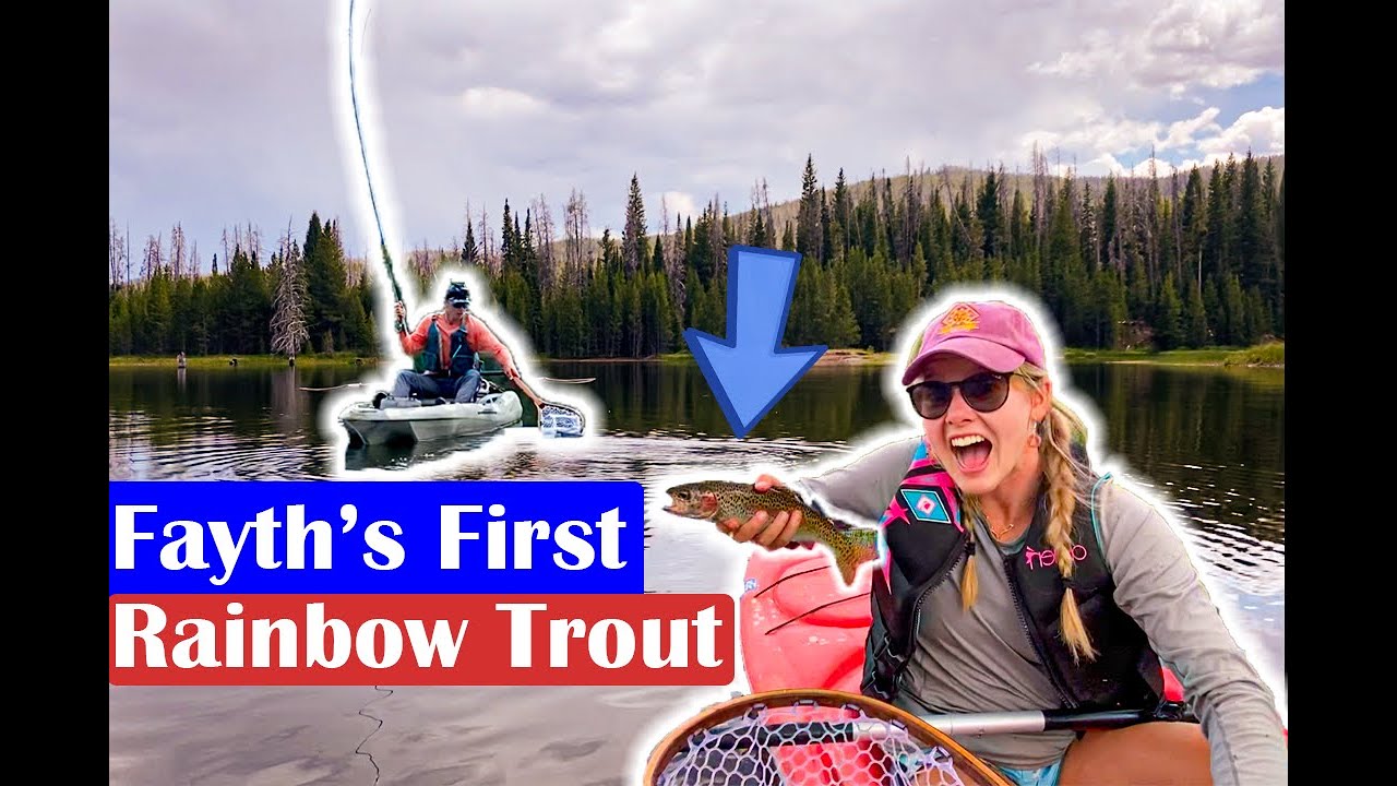 Kayak Fly Fishing for TROUT on HOG Reservoir- GF Catches her FIRST ...
