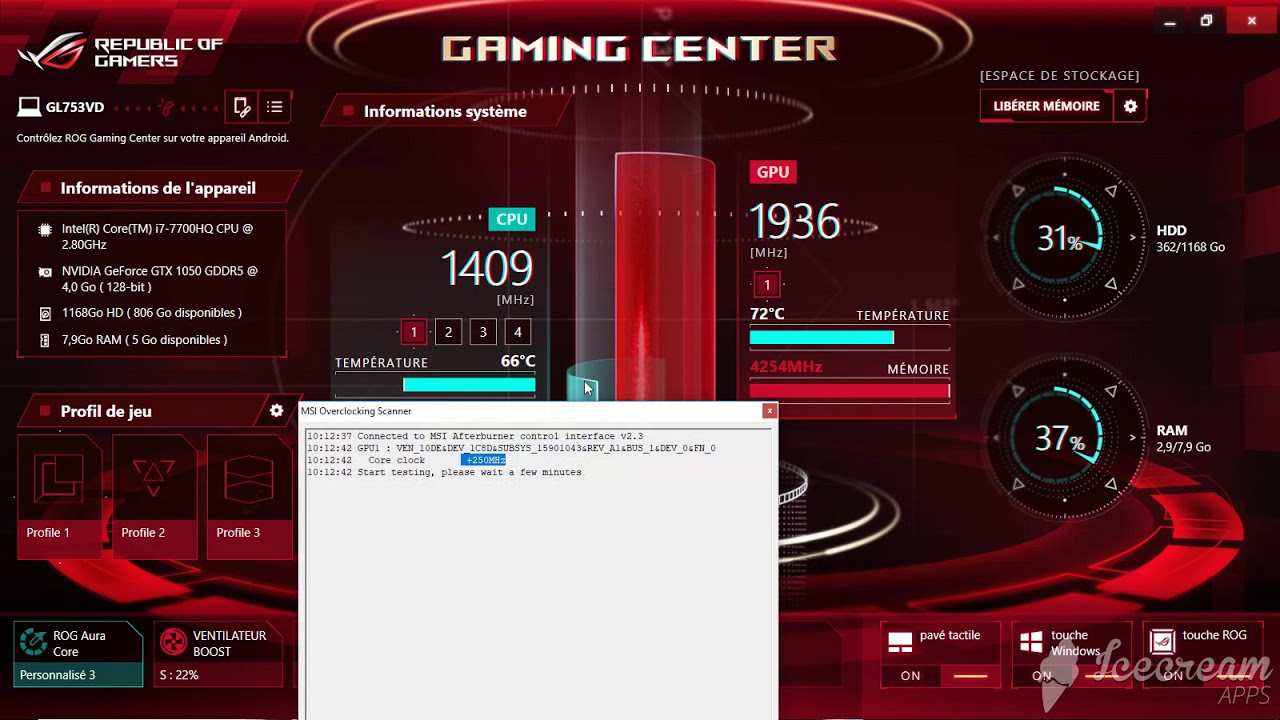 Overclocking nvidia gtx 1050m (Laptop) - YouTube