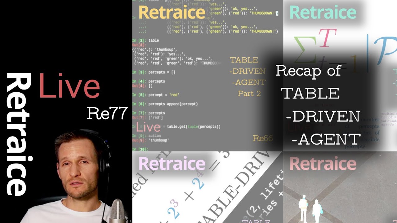 Re77: Recap of TABLE-DRIVEN-AGENT (AIMA4e p. 48) - YouTube
