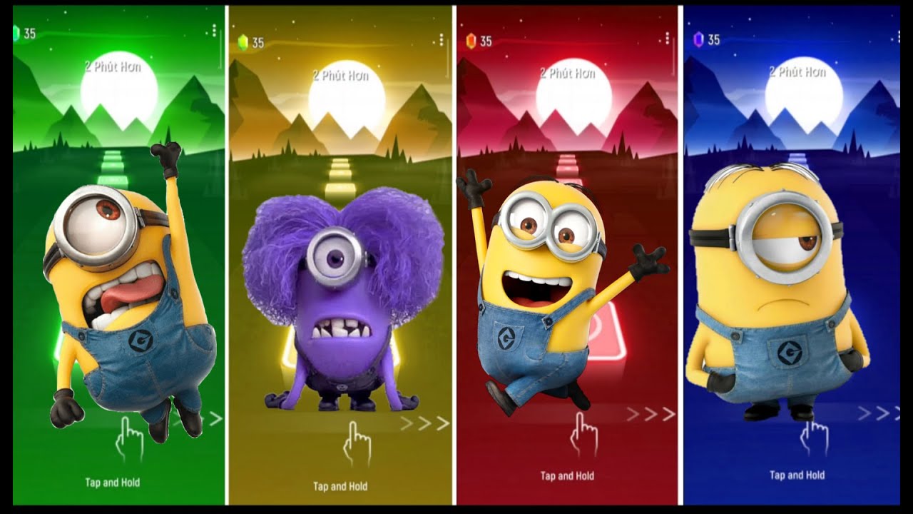 minions tiles hop battle cartoon yellow and pink minion please ...
