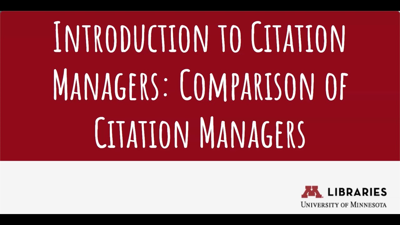 Introduction to Citation Managers: Key differences between citation ...