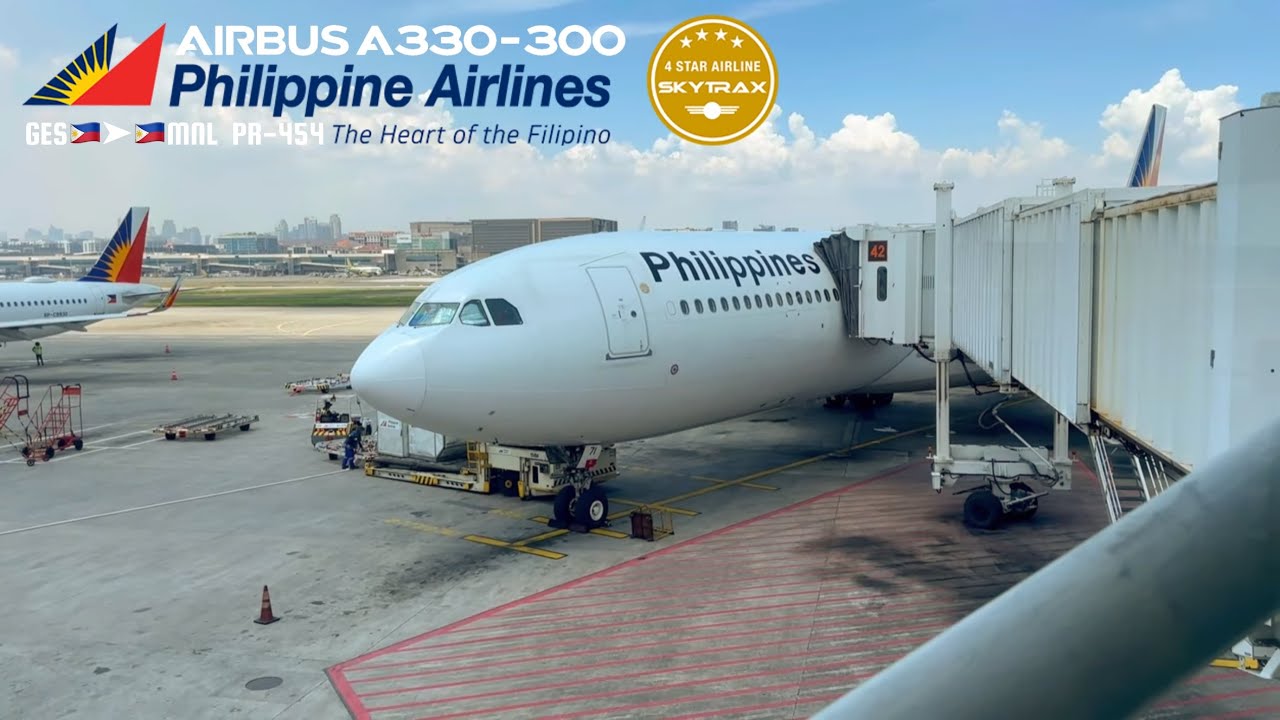 Philippine Airlines A330-300 PR-454 GES-MNL - YouTube