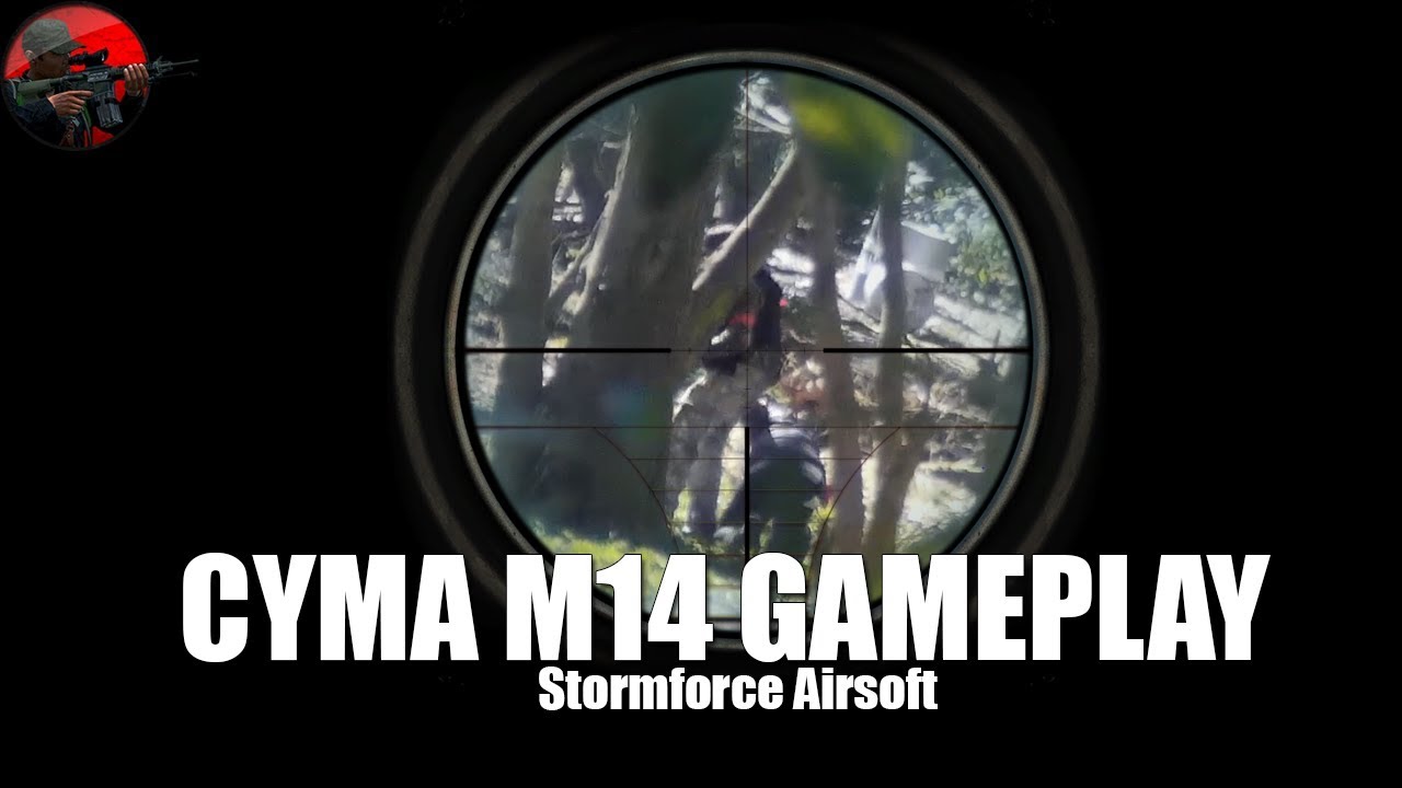 CYMA M14 Sniping Gameplay - Stormforce Airsoft - YouTube