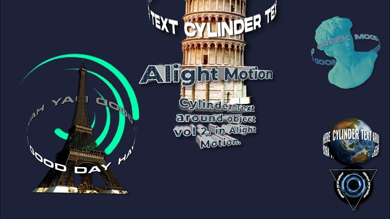 "Cylinder Text around object vol 2. in Alight Motion".#AlightMotion # ...