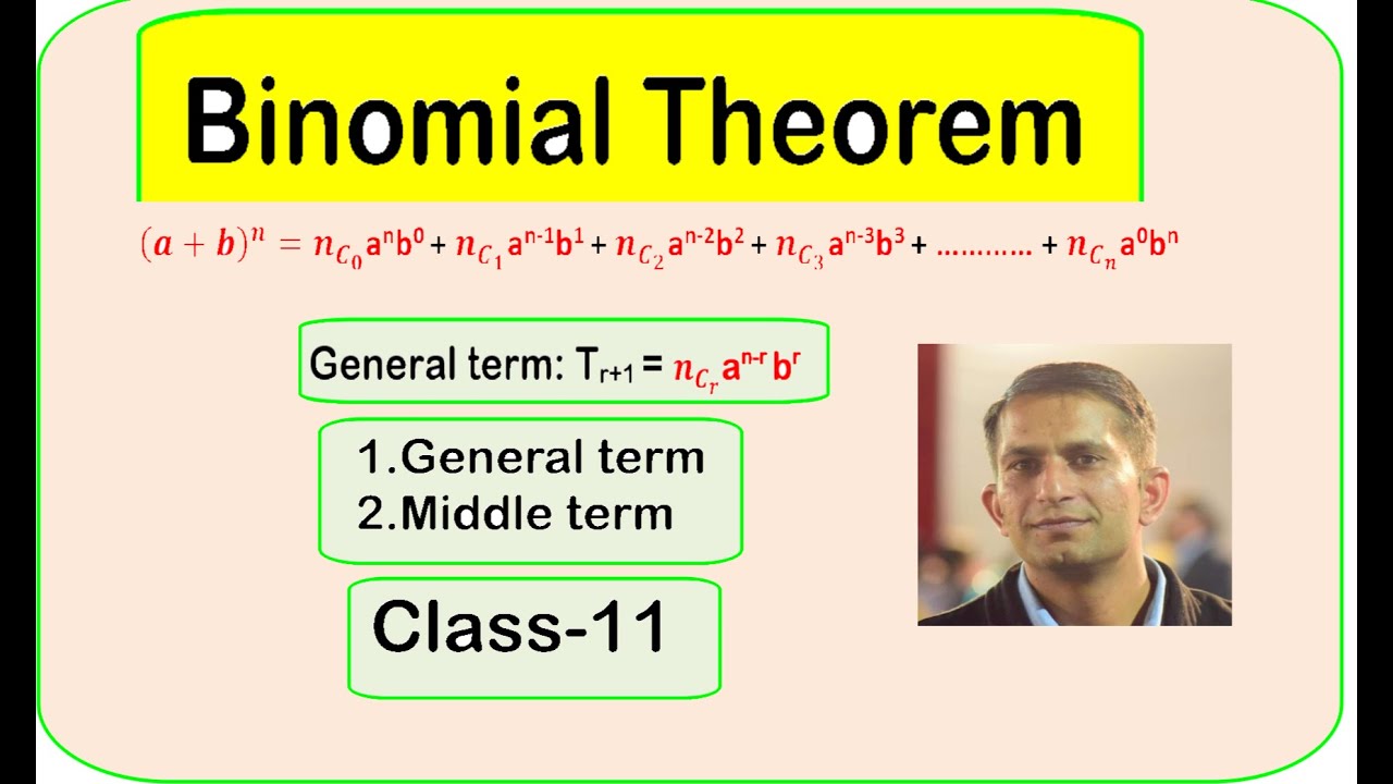 Binomial theorem, General term and middle term,class-11,NCERT Book ...