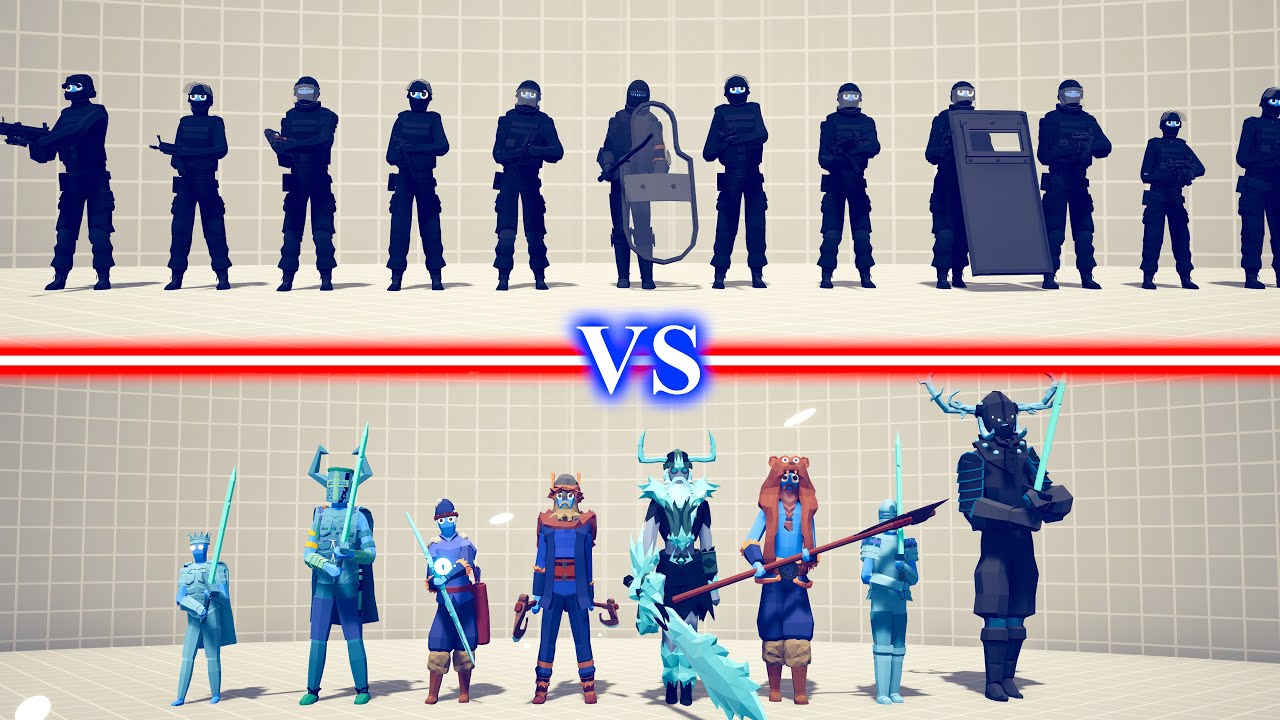 SWAT TEAM vs ICE TEAM - Totally Accurate Battle Simulator TABS - YouTube