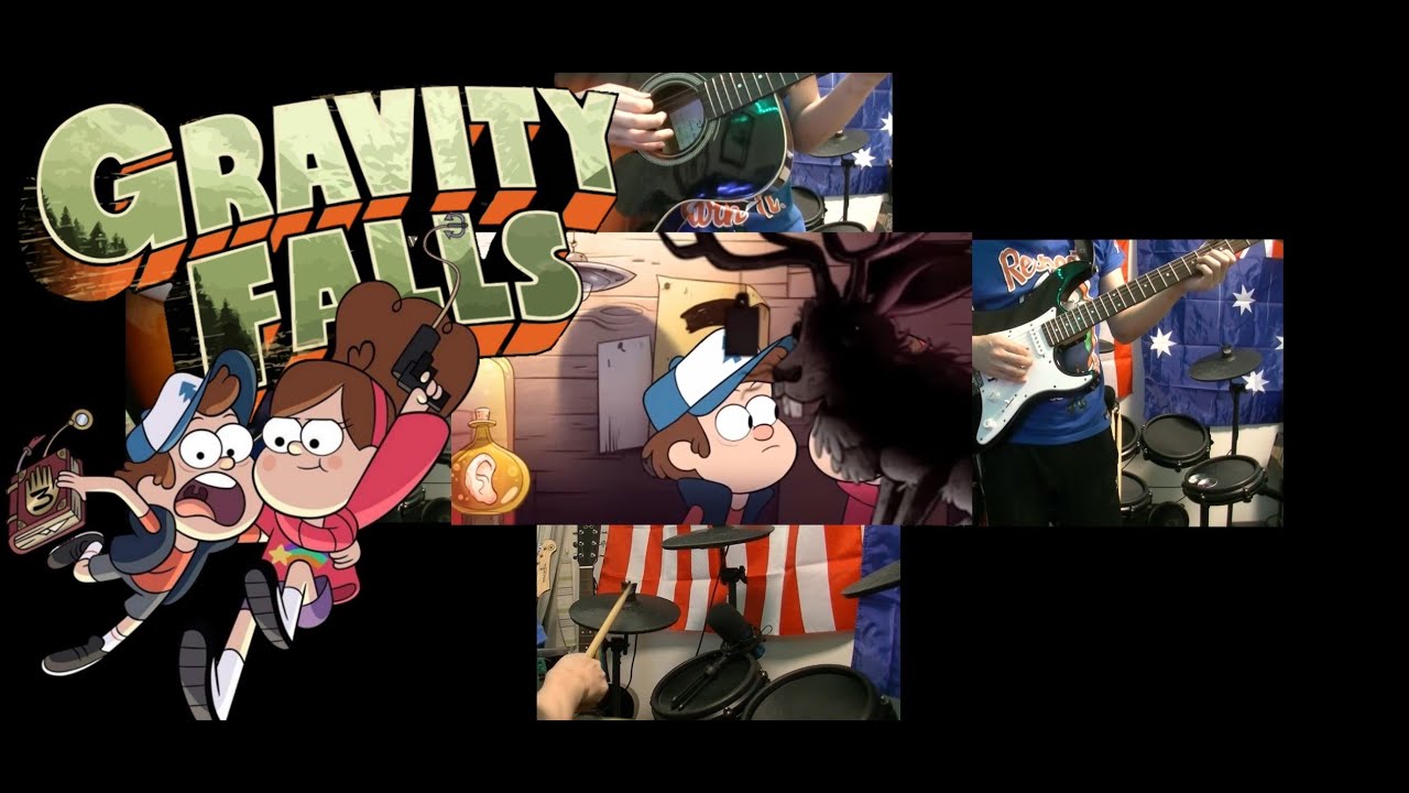 Gravity Falls opening theme I played it with guitar and drums lol 🤟😝🤘 ...