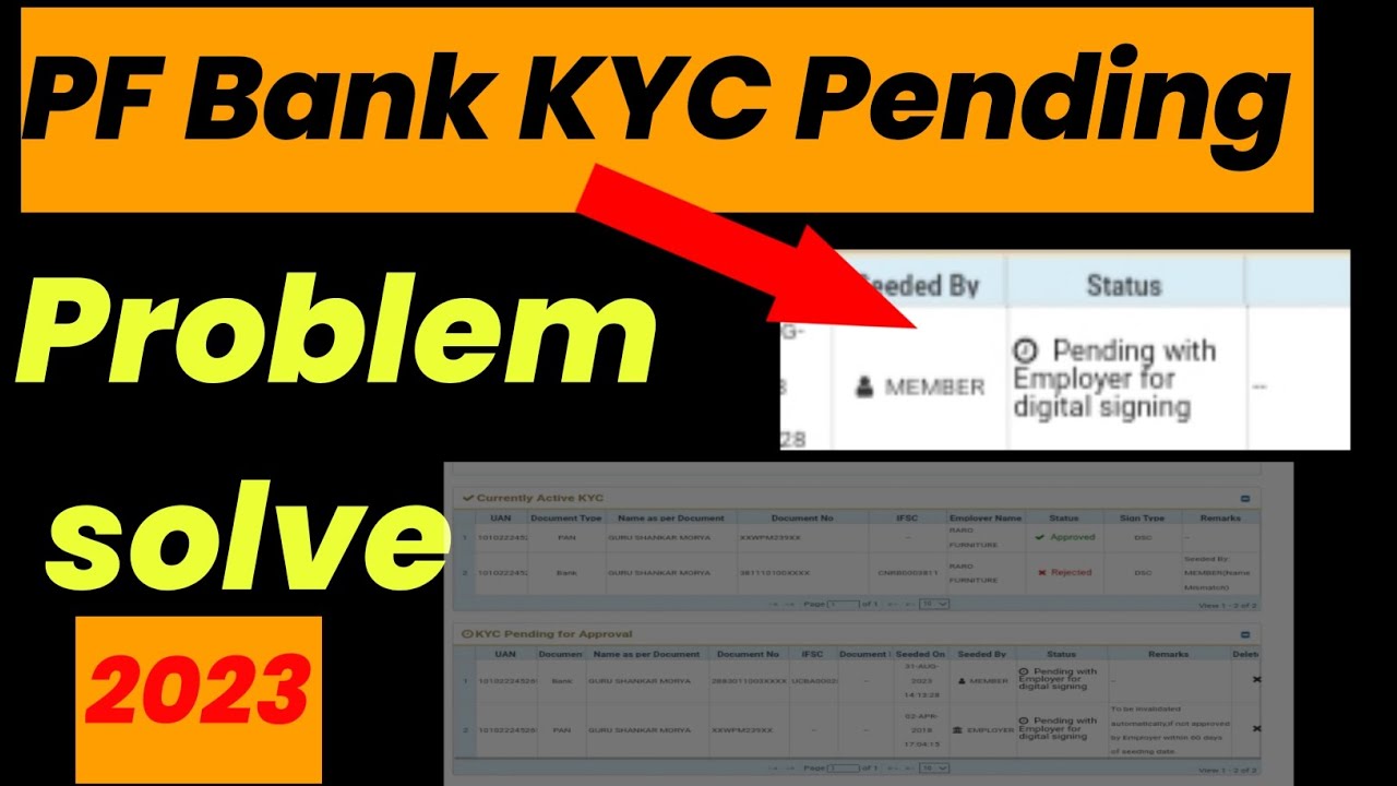 Pf bank kyc pending problem solve kaise kare | how to pf bank KYC ...