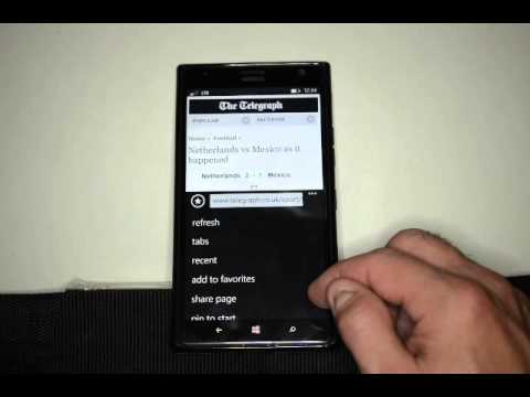 How to pin a website to your start menu in the Nokia Lumia 1520
