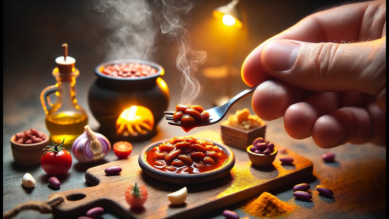Miniature Pinto Bean Stew Recipe | Tiny Comfort Food with Tomato, Fried ...