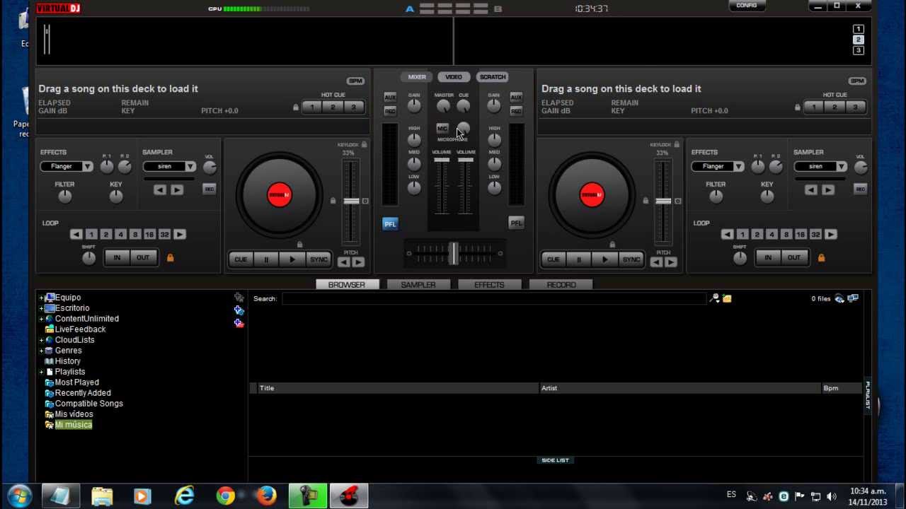 Configurar Micrófono Virtual DJ 7 - VirtualDJ 2014 - YouTube