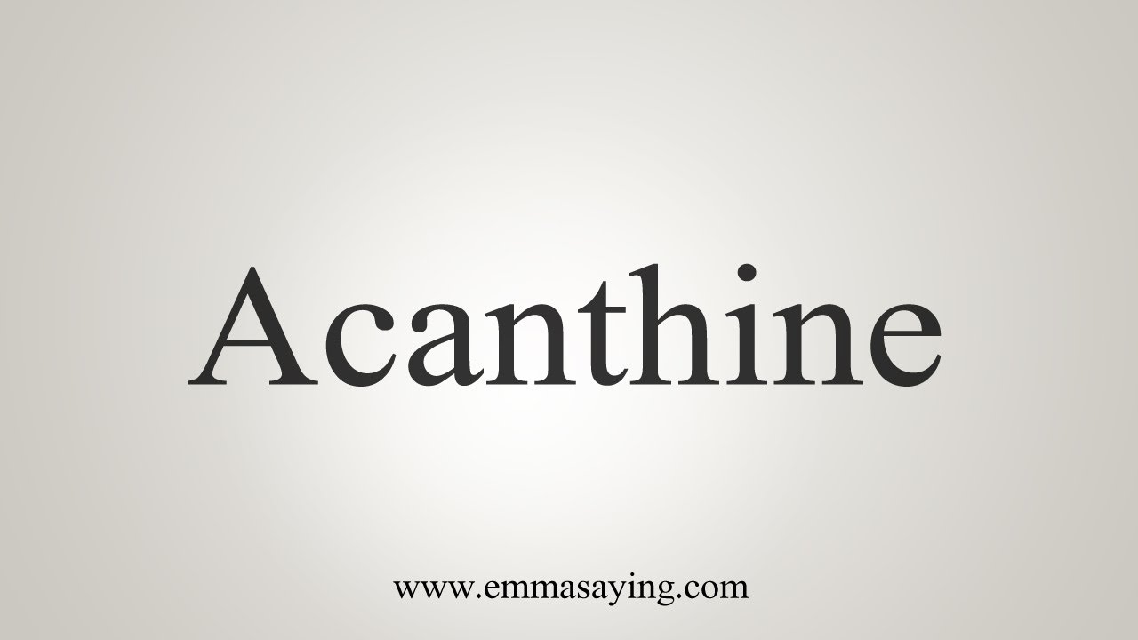 How To Say Acanthine - YouTube