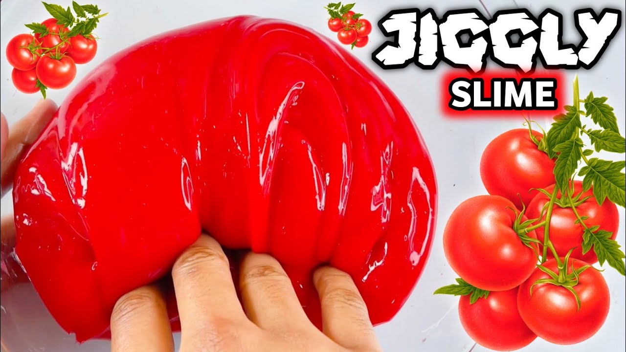 🍅TOMATO INSPIRED JIGGLY SLIME👅🎧 How to make Jiggly Slime at home easy ...
