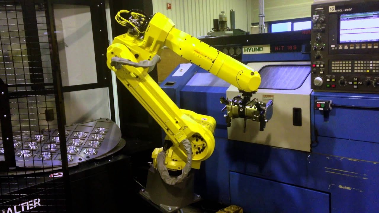 Hyundai CNC machine automatisch beladen met HALTER LoadAssistant - YouTube