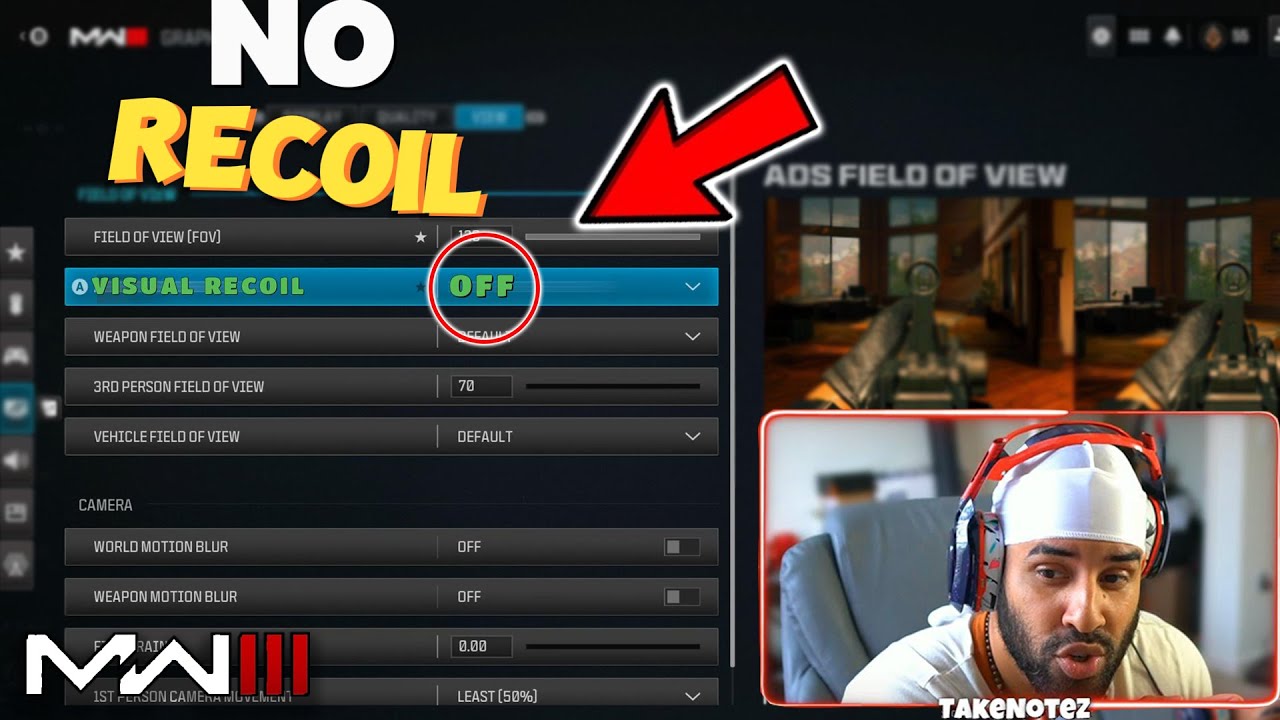 Choose This Option For NO VISUAL RECOIL! in Call of Duty MW3.. - YouTube