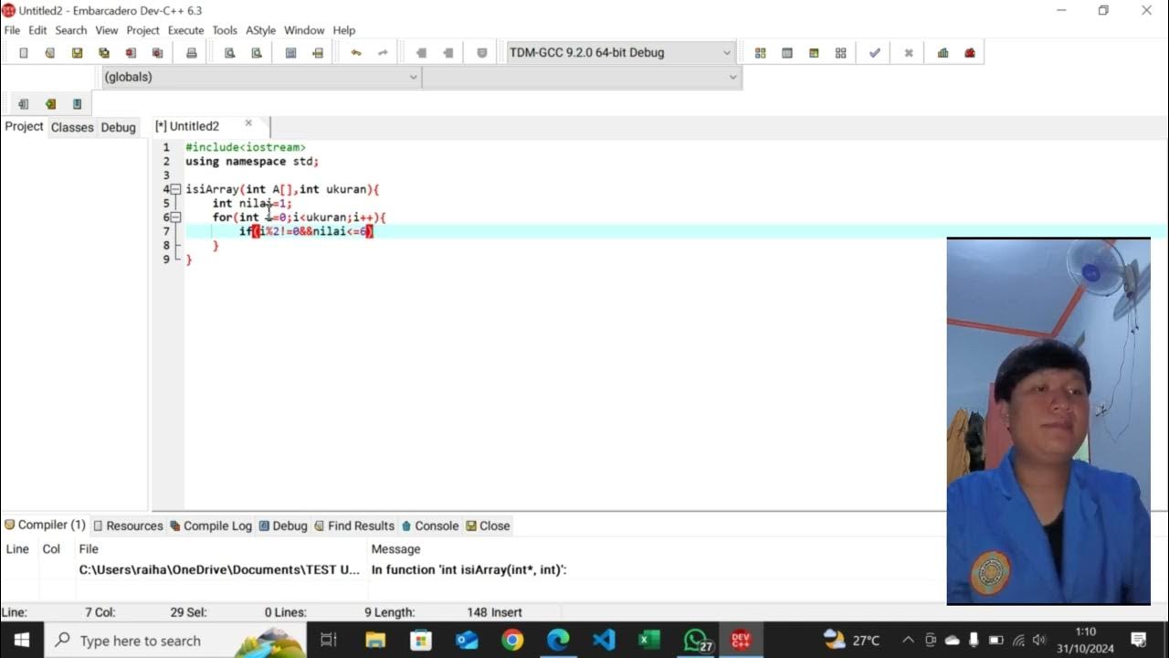 UTS algoritma 03TPLK008, Array soal no.2 - YouTube