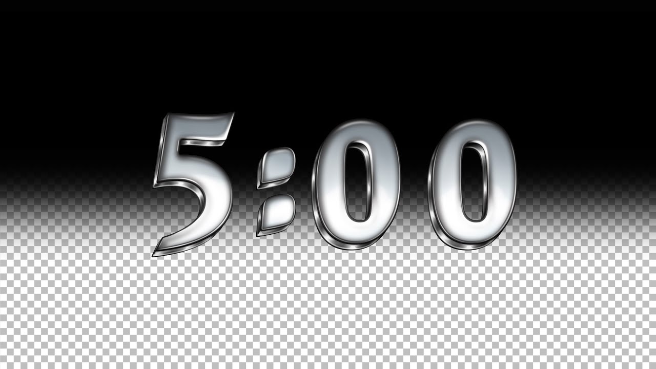 Chrome Reflections DIY 5 Minute Countdown - Transparent Background ...