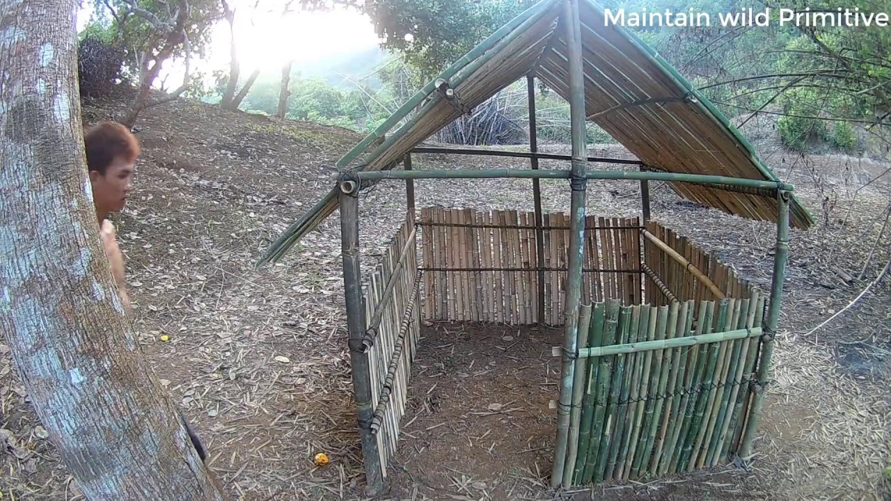 Building a simple rustic bamboo house-The simple house I used to do in ...
