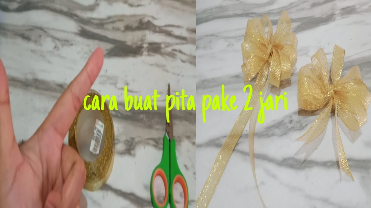 DIY 6 || cara membuat pita dengan dua jari - YouTube