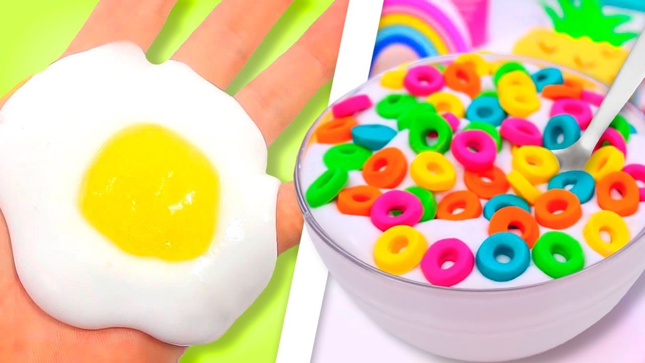HAZ SLIME CON FORMA DE COMIDA ️5 IDEAS SIN BORAX SATISFACTORIAS ...