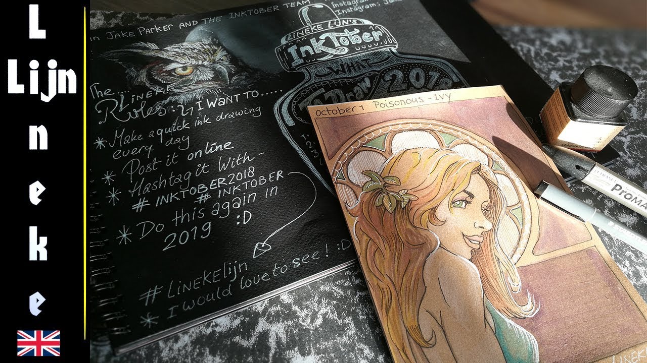 INKTOBER 2018 how to draw and participate - YouTube