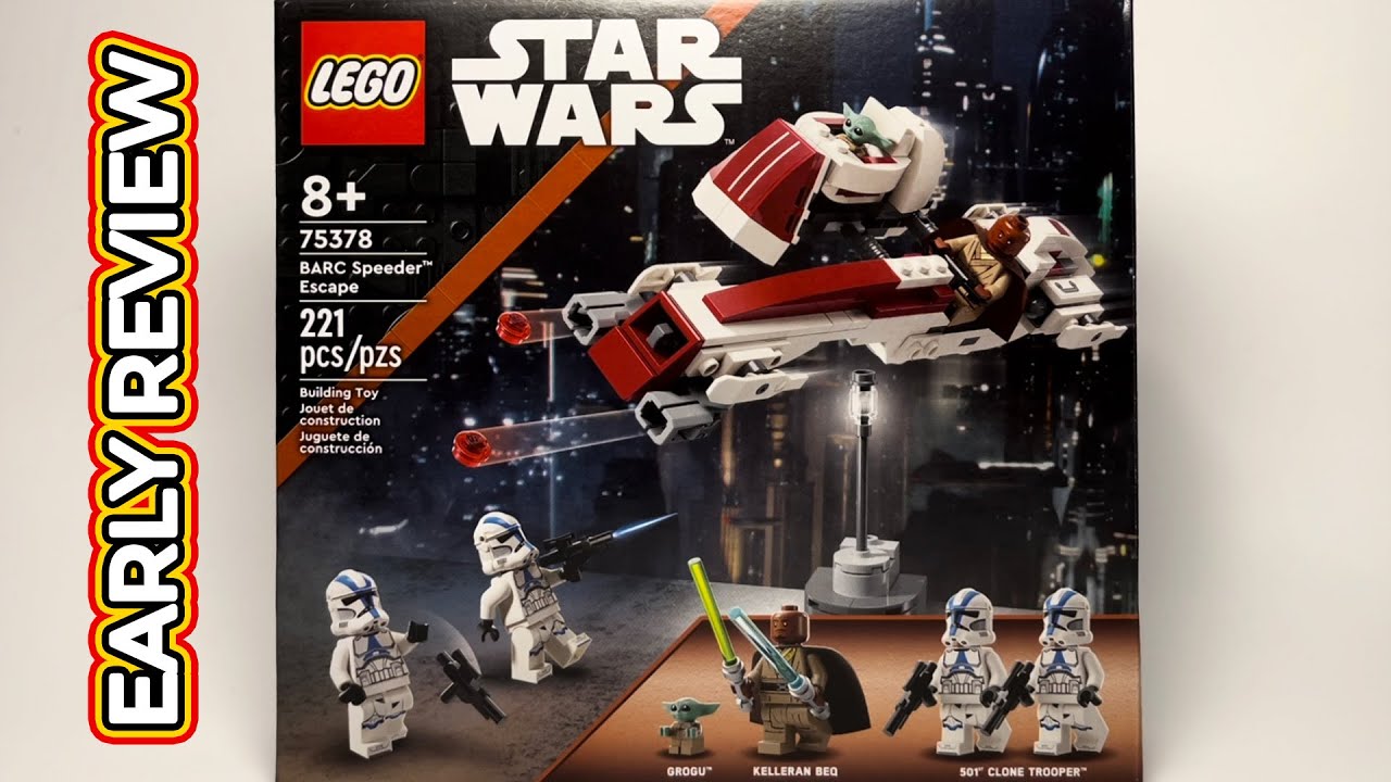 LEGO Star Wars 75378 BARC Speeder Escape Early Set Review - YouTube