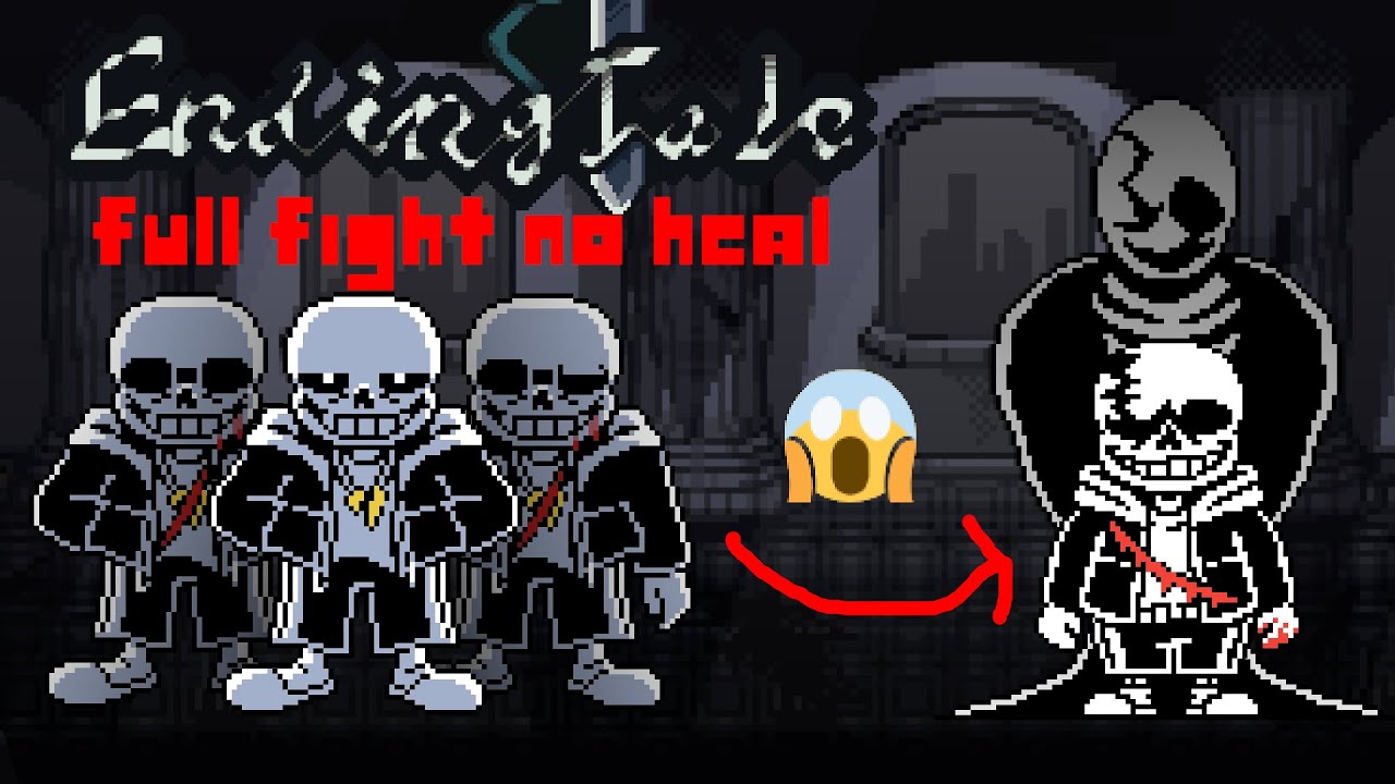 Endingtale Sans full fight hardmode no heal - YouTube