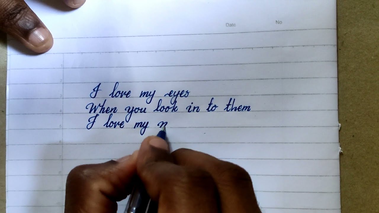 how to write a love poem in cursive letters. - YouTube