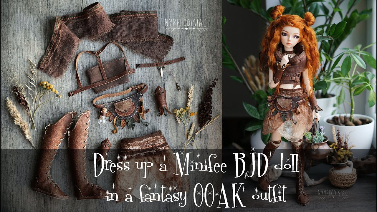 Warrior Nymph Outfit - dress up a Minifee BJD doll in a fantasy OOAK ...